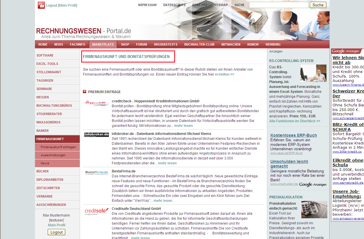 Ihr Eintrag ist nun online